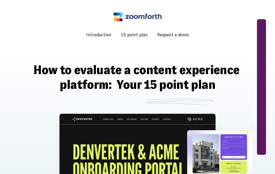 Zoomforth Microsites | Whitepaper